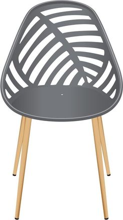 HowHomely Stuhl Esszimmerstuhl Gartenstuhl 86x52x49 cm grau Balkonstuhl Hocker K&uuml;chenstuhl Sitzm&ouml;bel modern bequem stabil f&uuml;r Wohnzimmer Terrasse B&uuml;ro