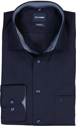 Olymp Herren Hemden blau Baumwolle