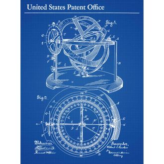 Artery8 Lawless Stellar Compass Sterne Weltraum 1902 Patent Ungerahmter extragro&szlig;er Druck