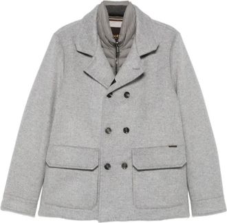 Moorer Doppelreihiger Mantel - - Coats - Herren - Grau - M