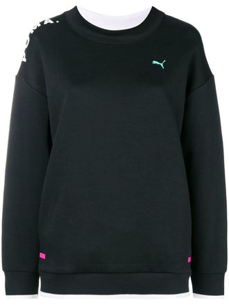 Puma Chase Crew Sweatshirt mit Mesh-Einsatz - Schwarz