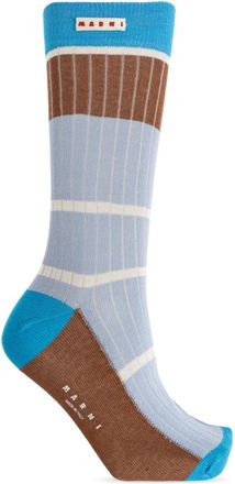Marni Femme, Sous-v&ecirc;tements, Bleu, Taille: M Logo Socks