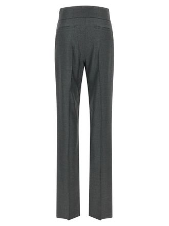 Valentino Garavani Textured Silk Wool Trousers - Gray