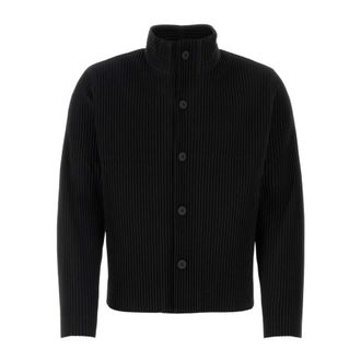 Issey Miyake Homme, Pulls, Noir, Taille: M Pleated Cardigan
