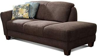 Cavadore Recamiere Gootlaand / Große Recamiere im Landhausstil / Mit Federkern-Polsterung / Armteil links / 194 x 91 x 84 / Espresso / Füße: Buche antik