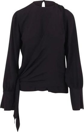 Federica Tosi Femme, Blouses et Chemises, Noir, Taille: 42 FR Blouse avec d&eacute;tail de ceinture &agrave; la taille