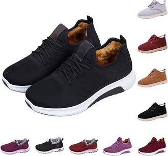 Generic Baskets chaudes pour lhiver - Doublées - Antidérapantes - Bottes de neige - Bottes de neige - Bottes dautomne - Légères - À lacets, Noir 01, 34 EU