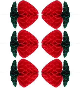 Artibetter 6 St&uuml;ck Erdbeer Waben Papierkugeln 20cm H&auml;ngende Seidenpapier Dekoration f&uuml;r Babyparty Geburtstag und Raumdeko Wetterbest&auml;ndig f&uuml;r Innen Au&szlig;en