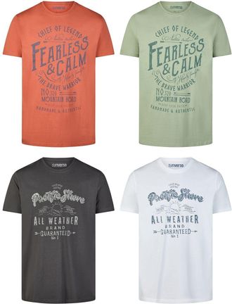 Riverso Tshirt Herren Baumwolle Regular Fit RIVLeon 4er Set Pack Rundhals Kurzarm Sommer Tee Shirt Print, Gr&ouml;&szlig;e:3XL, Farbe:Farbmix 17