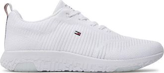 Tommy Hilfiger Sneakers Corporate Knit Rib Runner FM0FM02838 Wei&szlig;