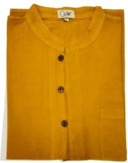 Coline Chemise Homme Manches Courtes boutonnée - Couleur : Moutarde - Taille : S
