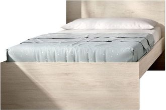 PEGANE Lit adulte couchage 90X190 coloris naturel - Longueur 194 x Profondeur 95 x Hauteur 67 cm