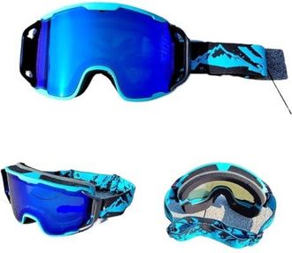 Generic Lunettes de ski anti-bu&eacute;e pour adultes, lunettes de snowboard double couche pour hommes et femmes, Blue1, Taille unique