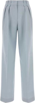 Jil Sander Femme, Pantalons, Bleu, Taille: 38 FR Wool Gabardine Pantalons