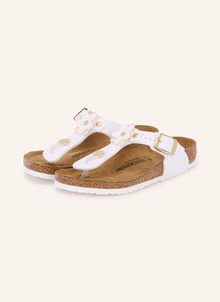 Birkenstock Zehentrenner Gizeh Flowers Mit Nieten weiss