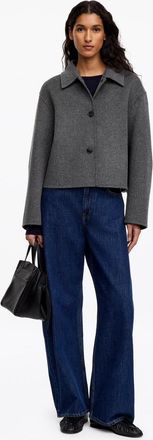 Arket Doubleface-Overshirt Aus Wollmischung -Grau
