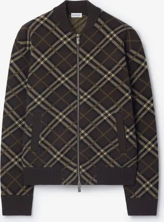 Burberry Woll-Kaschmir-Bomberjacke in Check, Size: XXXL