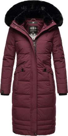 Navahoo Damen Steppmantel Winterparka Mantel mit abnehmbarem Kunstfell Fahmiyaa XS - 3XL (DE/NL/SE/PL, Alphanumerisch, XS, Regular, Regular, Weinrot)
