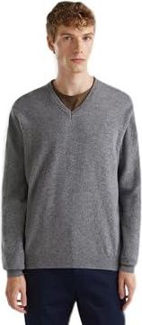 Benetton Maillot col V M/L 1002u4407 Sweater, Gris foncé 507, Medium Homme