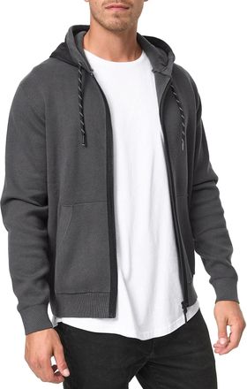 Indicode Herren Reilly Sweatjacke mit Rei&szlig;verschluss und Kapuze | Hooded Jacket f&uuml;r M&auml;nner Dk Grey, XXL