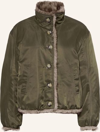 Veronica Beard Kunstfell-Jacke Varell Zum Wenden beige