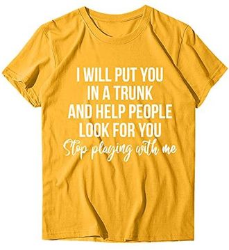 Generic T-shirts pour femme, t-shirt d&eacute;t&eacute; basique &agrave; manches courtes, haut surdimensionn&eacute;, t-shirt de f&ecirc;te, t-shirt de sport, t-shirt d&eacute;contract&eacute;, v&ecirc;tements po