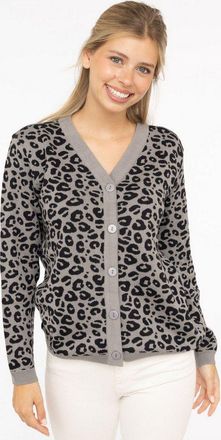 Zwillingsherz Strickjacke Gestrickter-Leo mit Knöpfen, mit Leomuster aus reiner Baumwolle