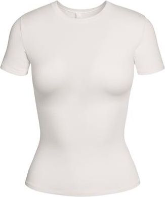 SKIMS T-shirt &agrave; col rond en coton m&eacute;lang&eacute;