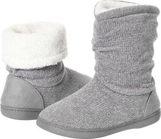 Airee Fairee Bottines Femme avec Pompons - Chaussons Bottes Confortables pour Dames avec Semelle Antidérapante et Fausse Fourrure