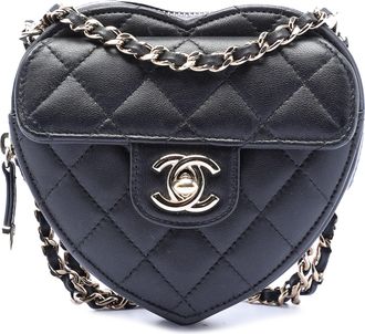 Chanel Black Mini Lambskin CC in Love Heart Crossbody