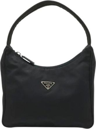 Prada Pre-owned Nylon Triangle Logo Accessory Pouch Handbag - Femme - Pre-owned - Noir - Taille: ONE Size