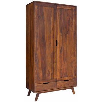 Massivmoebel24 Schrank Sheesham 90x45x180 walnuss lackiert MALMÖ 2 100