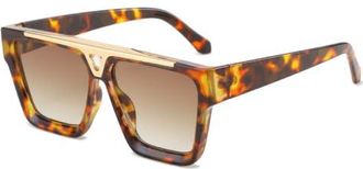 Generic Lunettes de soleil tendance populaires pour femmes rétro dégradé miroir lunettes lunettes UV400 hommes lunettes de soleil, Dégradé de thé léopard, Tai