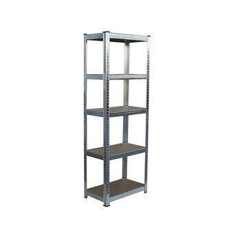 Relaxdays Schwerlastregal, 5 Ebenen, HBT: 180 x 50 x 30 cm, bis 875 kg, Keller & Garage, Lagerregal, Stahl, Silber