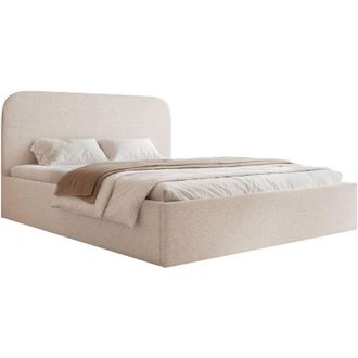 Selsey Sonvivo - Polsterbett 160x200 mit Bettkasten, Boucl&eacute;, cremefarben - Selsey