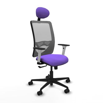 Piqueras y Crespo Hochwertiger B&uuml;rostuhl Zulema mit schwarzen und wei&szlig;en Armlehnen, h&ouml;henverstellbare Lendenwirbelst&uuml;tze und festes Kopfteil, ausgestattet mit 3 Positio