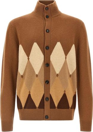 Ballantyne cardigan à motif de losanges - Marron