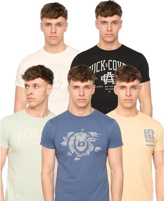 Duck and Cover Haltecks T-Shirt f&uuml;r Herren (5er-Pack) (Bunt)