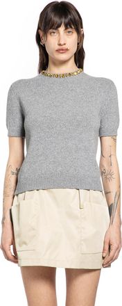 Prada Wool Cashmere Short Sleeve Sweater