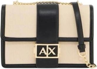 A|X Armani Exchange Femme, Sacs, Noir, Taille: ONE Size Mini sac bandouli&egrave;re en tissu tiss&eacute;
