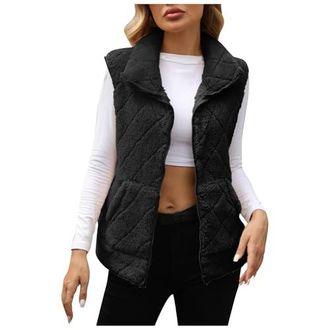 Generic Gilet sans Manche Femme Gilet Femme D&eacute;contract&eacute; Quotidien Ville Cardigan Ample Imprim&eacute; - Fermeture Zipp&eacute;e pour Look Casual Moderne Et Confortable