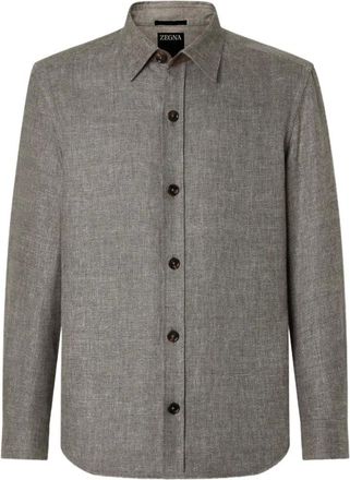 Ermenegildo Zegna Homme, Pulls, Brun, Taille: M Veste en cachemire/soie/lin