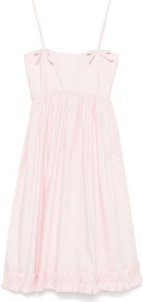 Ganni Midikleid aus Popeline - Rosa