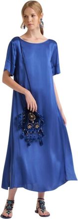 Maliparmi Maliparmi, Femme, Robes, Bleu, Taille: 44 FR Shiny Cady Dress