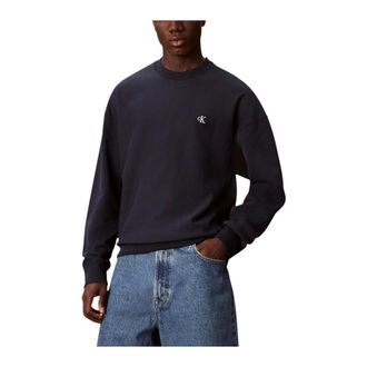 Calvin Klein Jeans Homme, Sweatshirts et sweats &agrave; capuche, Bleu, Taille: XL SweaT-shirt &agrave; col rond et manches longues