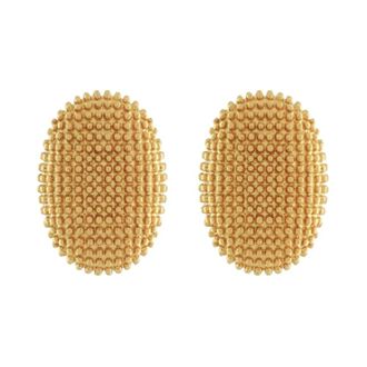 Dansk Copenhagen Femme, Accessoires, Jaune, Taille: ONE Size Boucles dOreilles Statement Ovales Plaquées Or