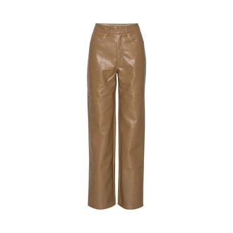 Rotate Stilvolle Texturierte Straight Hose - - Trousers - Damen - Braun - M