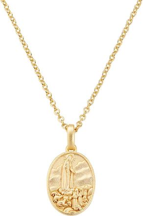 Amen Schmuck, Halskette, Medaille Unserer Lieben Frau von Fatima, Halskette Silber 925, vergoldet, Geschenk für Damen, Herren