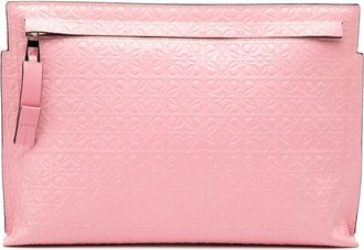 Loewe Clutches - Embossed Leather Anagram Repeat T Clutch - Gr. unisize - in Gold - f&uuml;r Damen