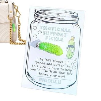 Generico Porte-cl&eacute;s en concombre positif, porte-cl&eacute;s de concombre pour sac, porte-cl&eacute;s en r&eacute;sine de soutien &eacute;motionnel | D&eacute;coration de porte-cl&eacute;s de cornichon 